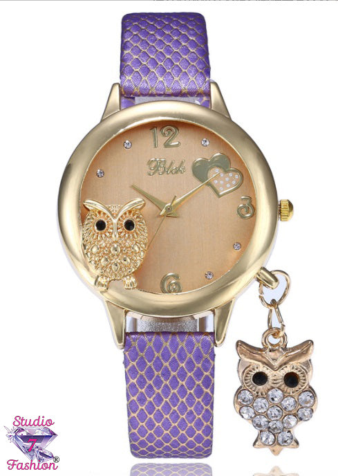Wonderful Purple Owl Watch with Charm – Studio7Fashion Shop