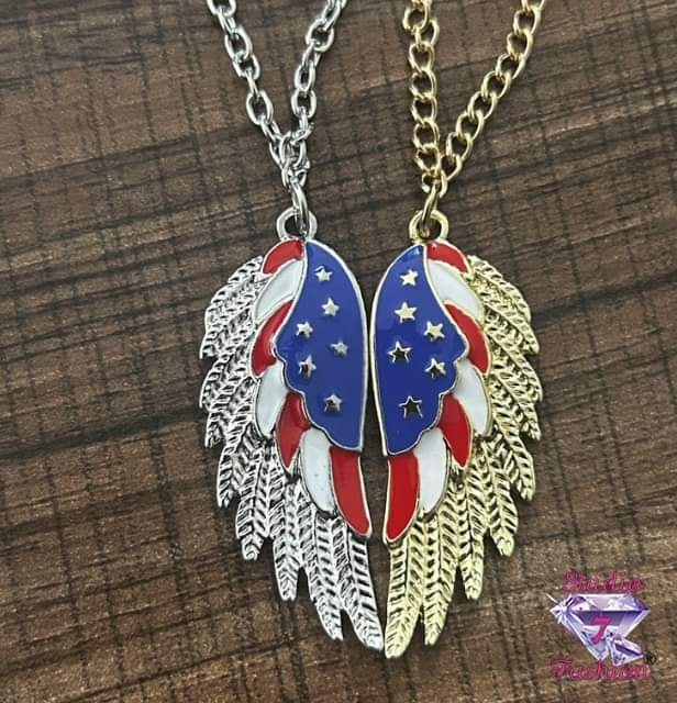Patriotic Angel Wing Necklace Set – Studio7Fashion Shop